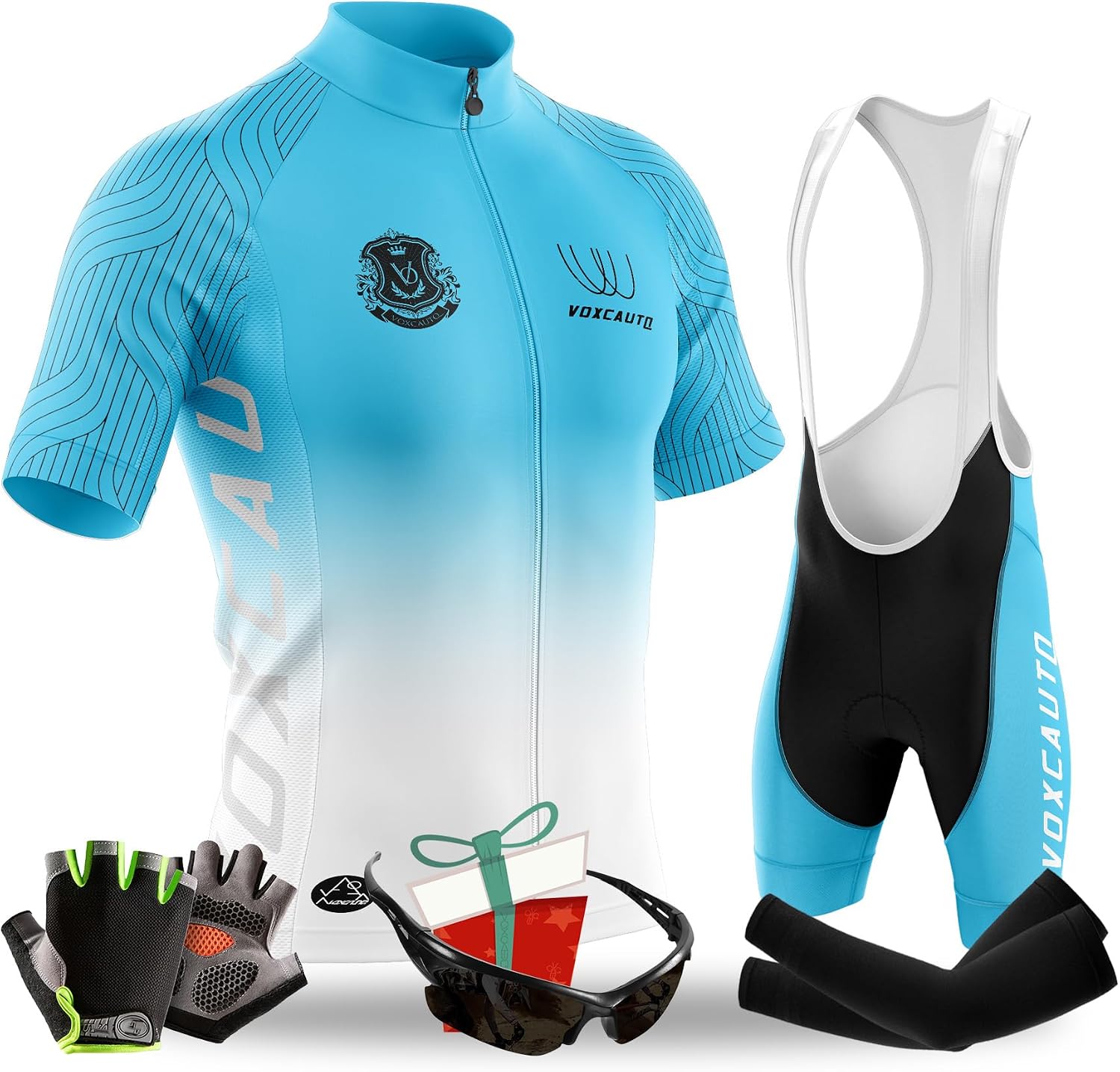 VOXCAUTQ Mens Pro Cycling Jersey - Cycling Jersey Men Set Bib Shorts ...