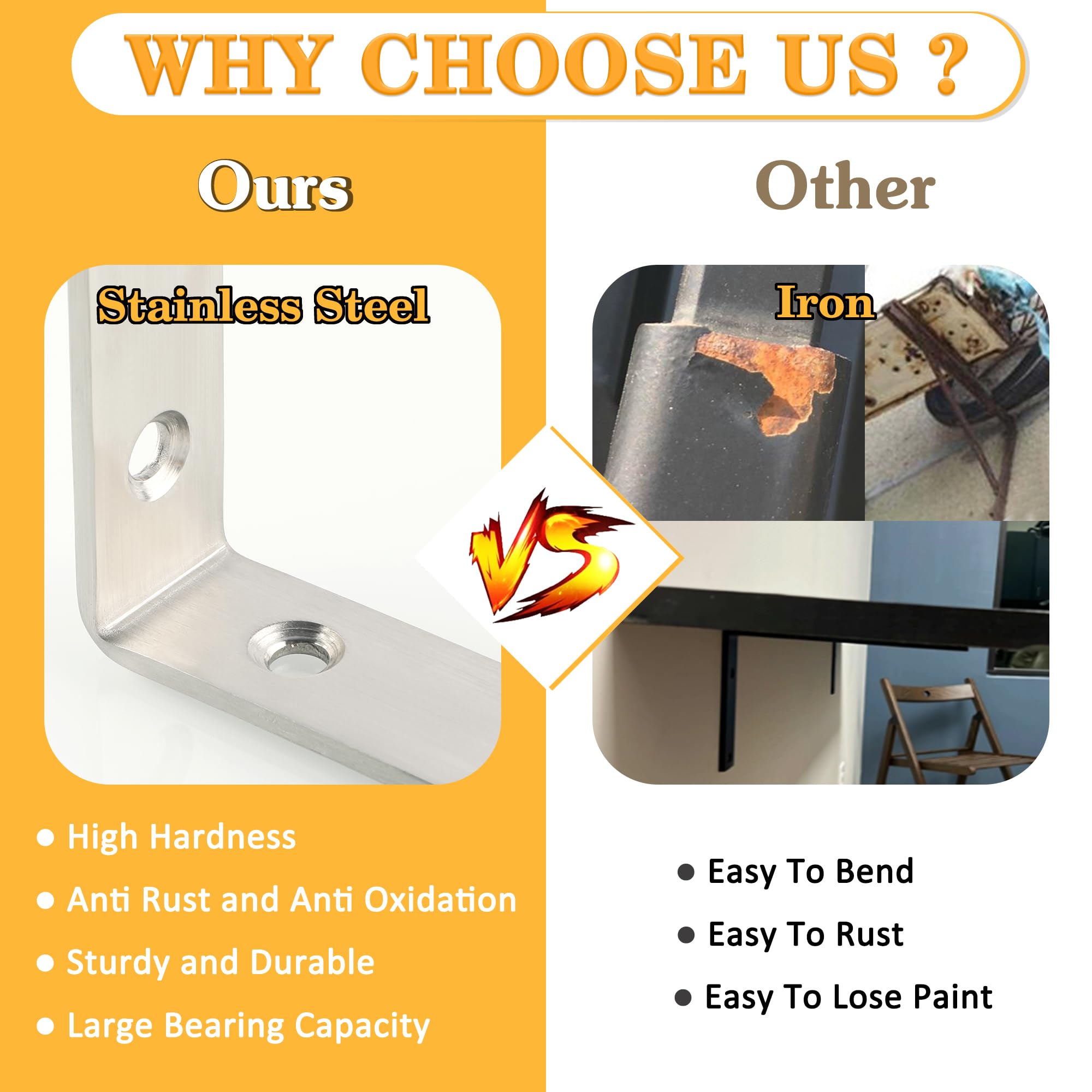 Snapklik.com : 4mm Thick Shelf Brackets,Floating Shelves Bracket Heavy ...