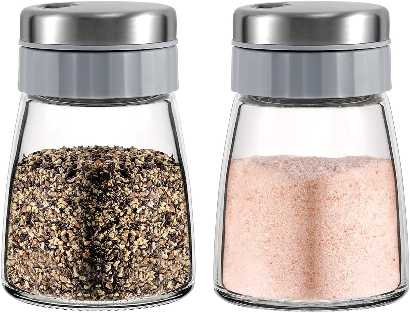 Tablecraft Round Salt and Pepper Shakers - Set of 2 132S&P Glass Salt ...