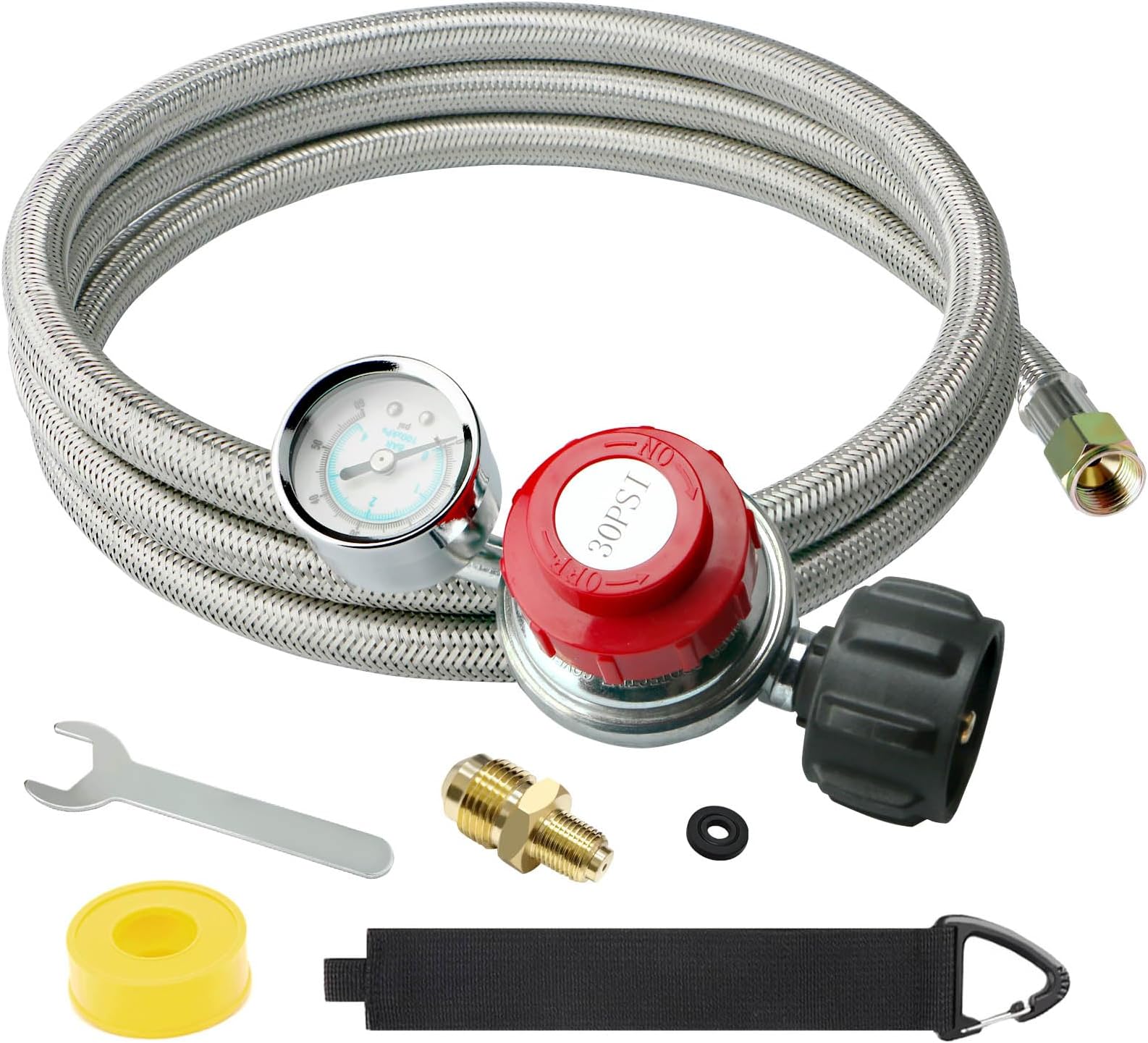 Amazon.com: Welltop 4FT Propane Hose with Regulator, High Pressure 0-30 ...