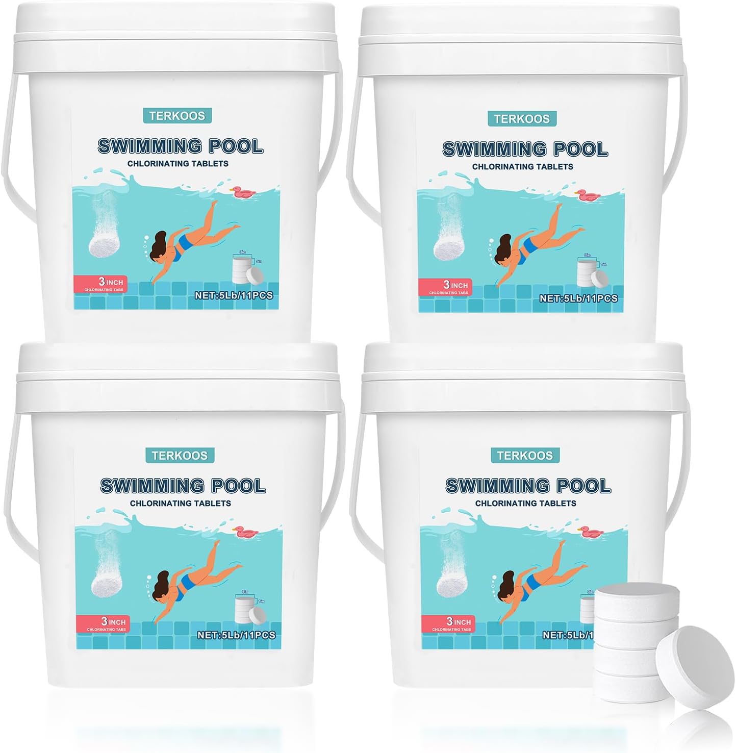 Amazon.com: Swimming Pool Care, 20 LB, 44 Pieces, 3 inches, Long ...