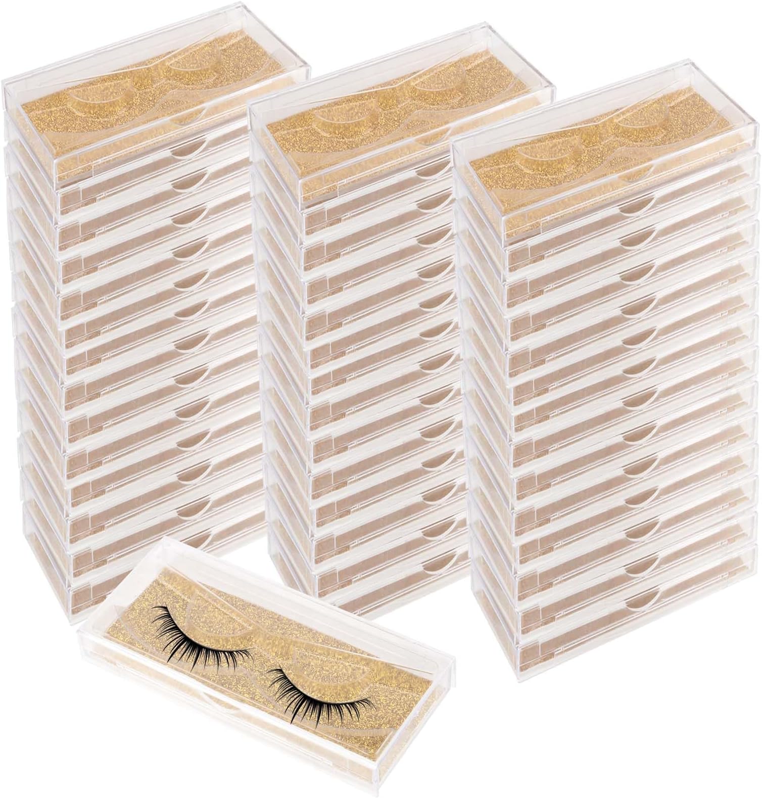 Amazon.com: JAPCHET 40 Pack 4.3 × 2 InchesTransparent Empty Eyelash ...
