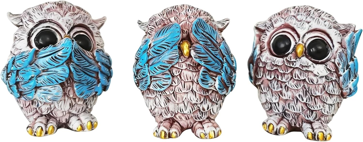 Amazon.com: keqmsxi Owl Decor Statue Sculptures Sets of 3, Animal ...