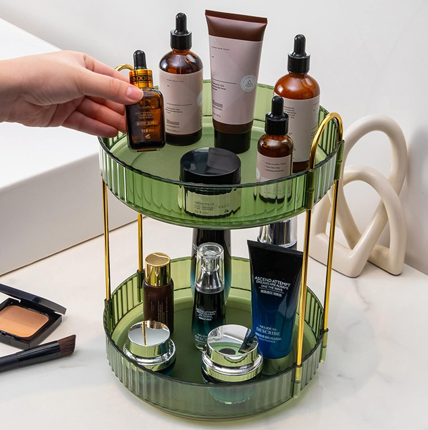 Amazon.com: CREAMOON 360 Rotating Makeup Organizer, Bathroom Makeup ...