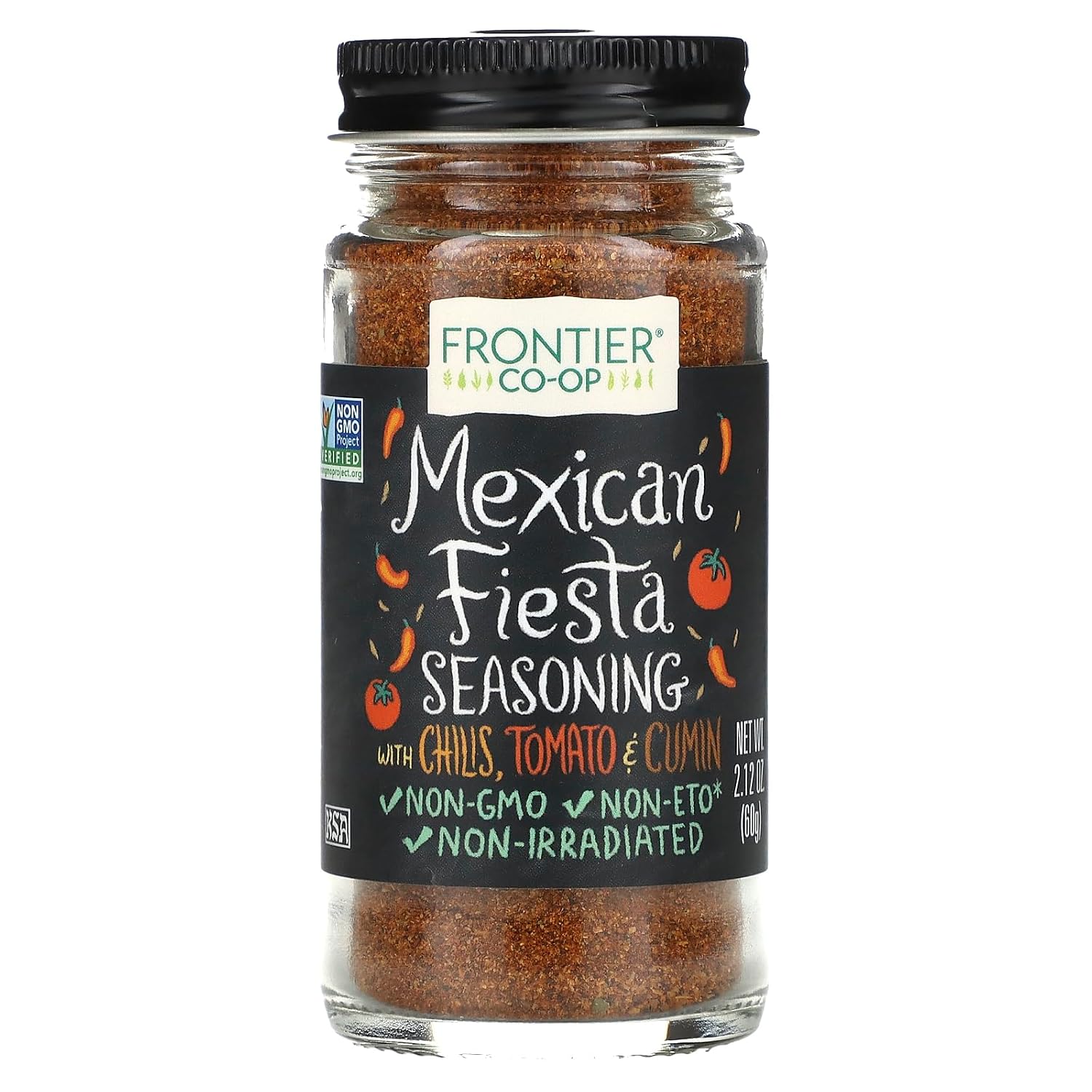 Frontier Co-op Mexican Fiesta Seasoning, 2.12-Ounce Jar, Chilis, Tomato ...