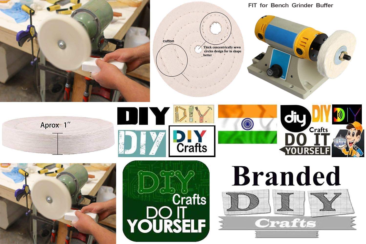 Buy DIY Crafts Extra Thick Buffing Polishing Wheel 4/5/6"inch ( 50 Ply ...