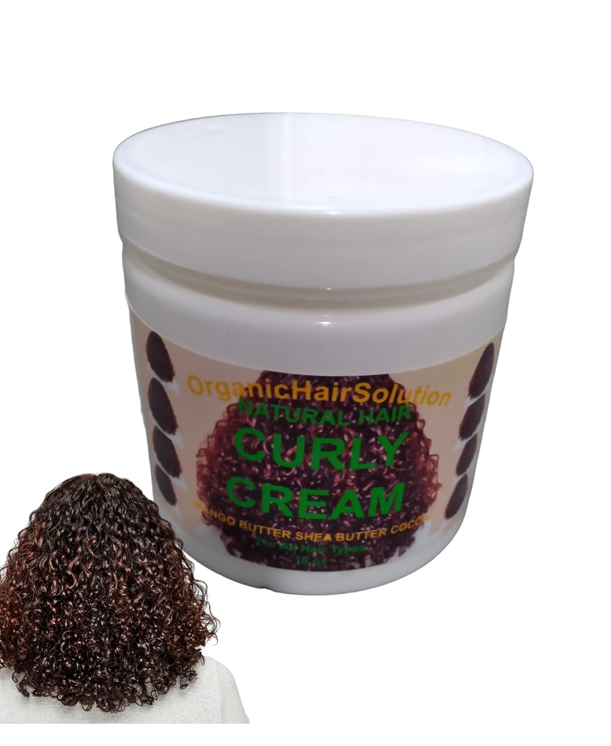 Amazon.com: Organic Hair Solution-Curling Cream for Natural Hair with ...