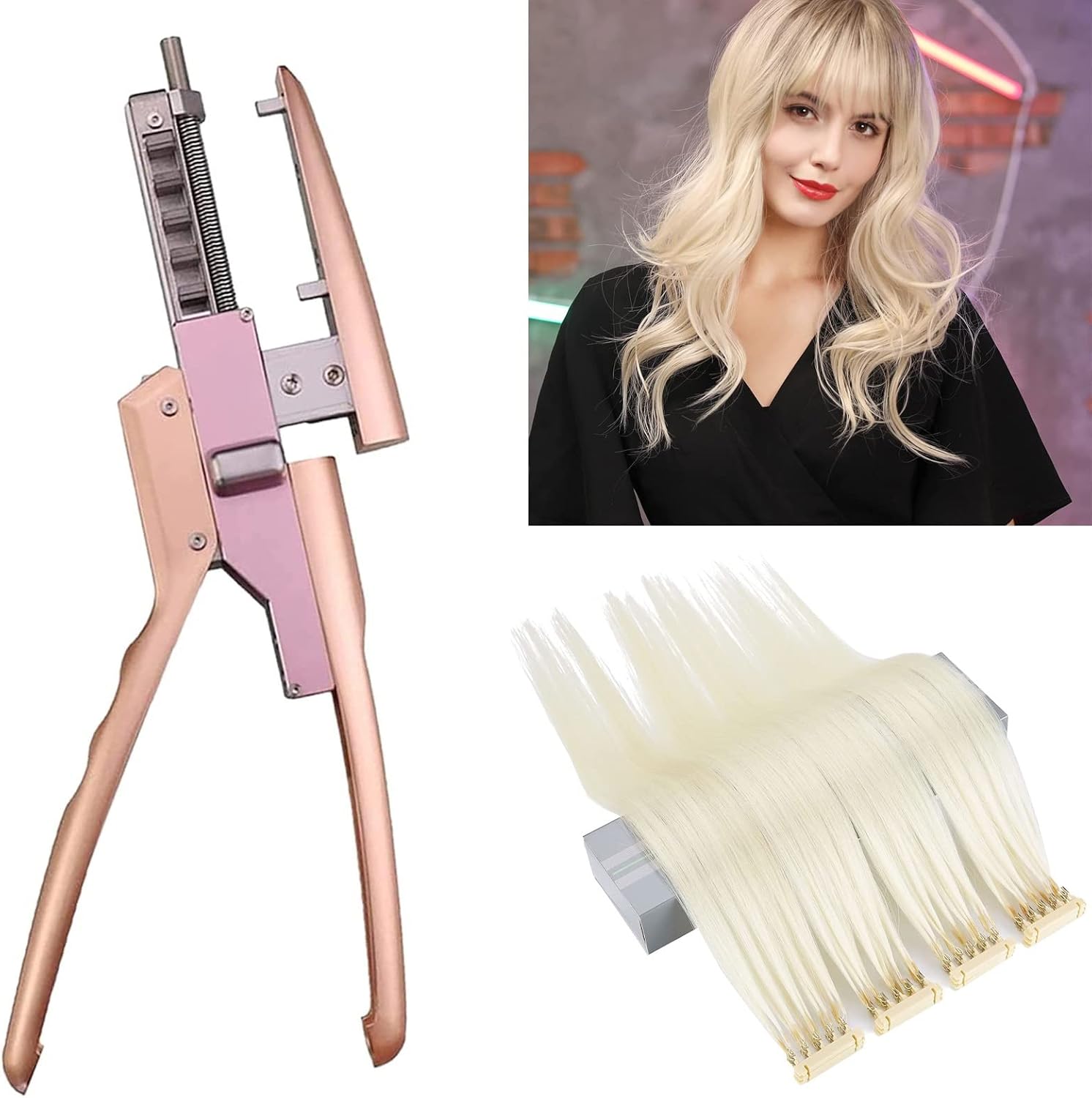 Amazon.com : BEAUTTO 6d Hair Extensions Machine kit 5 Row No-Trace 6D2 ...
