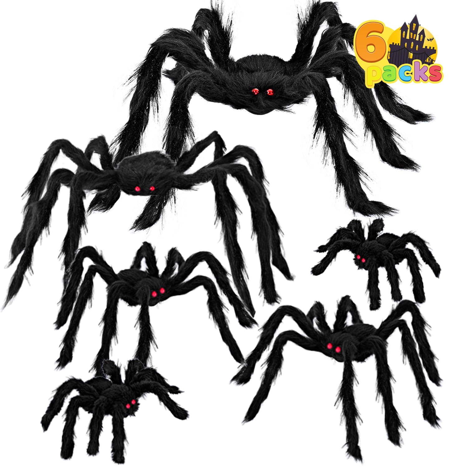 Amazon.com: JOYIN 6 Packs Halloween Outdoor Decorations Spiders, Giant ...