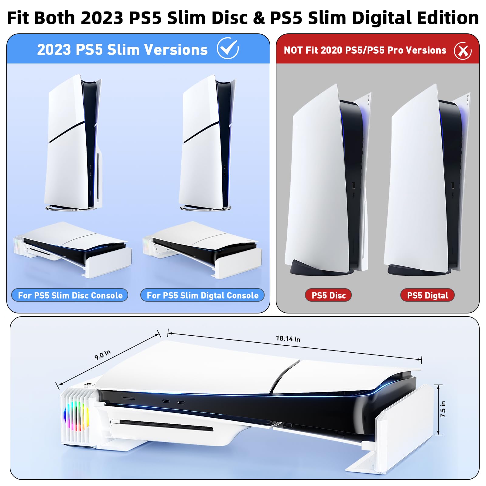 Snapklik.com : Gamrombo PS5 Slim Horizontal Cooling Stand Replacement ...