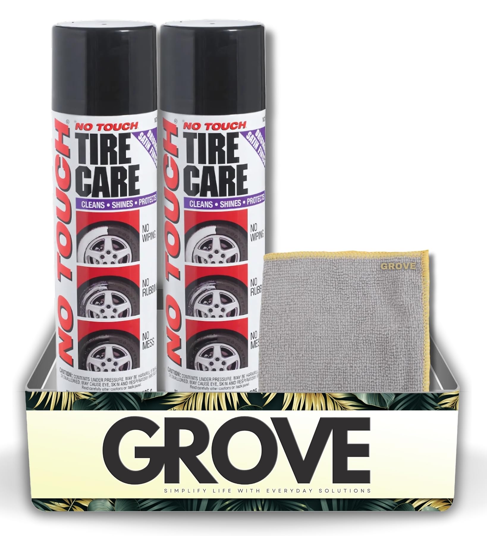 Amazon.com: No Touch Tire Care Spray 21 oz Bundle with Microfiber Cloth ...