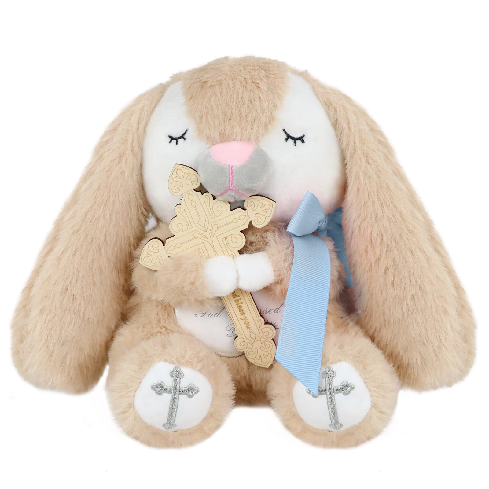 Amazon.com: Malihome Prayer Bunny Stuffed Animal with Wooden Praying ...