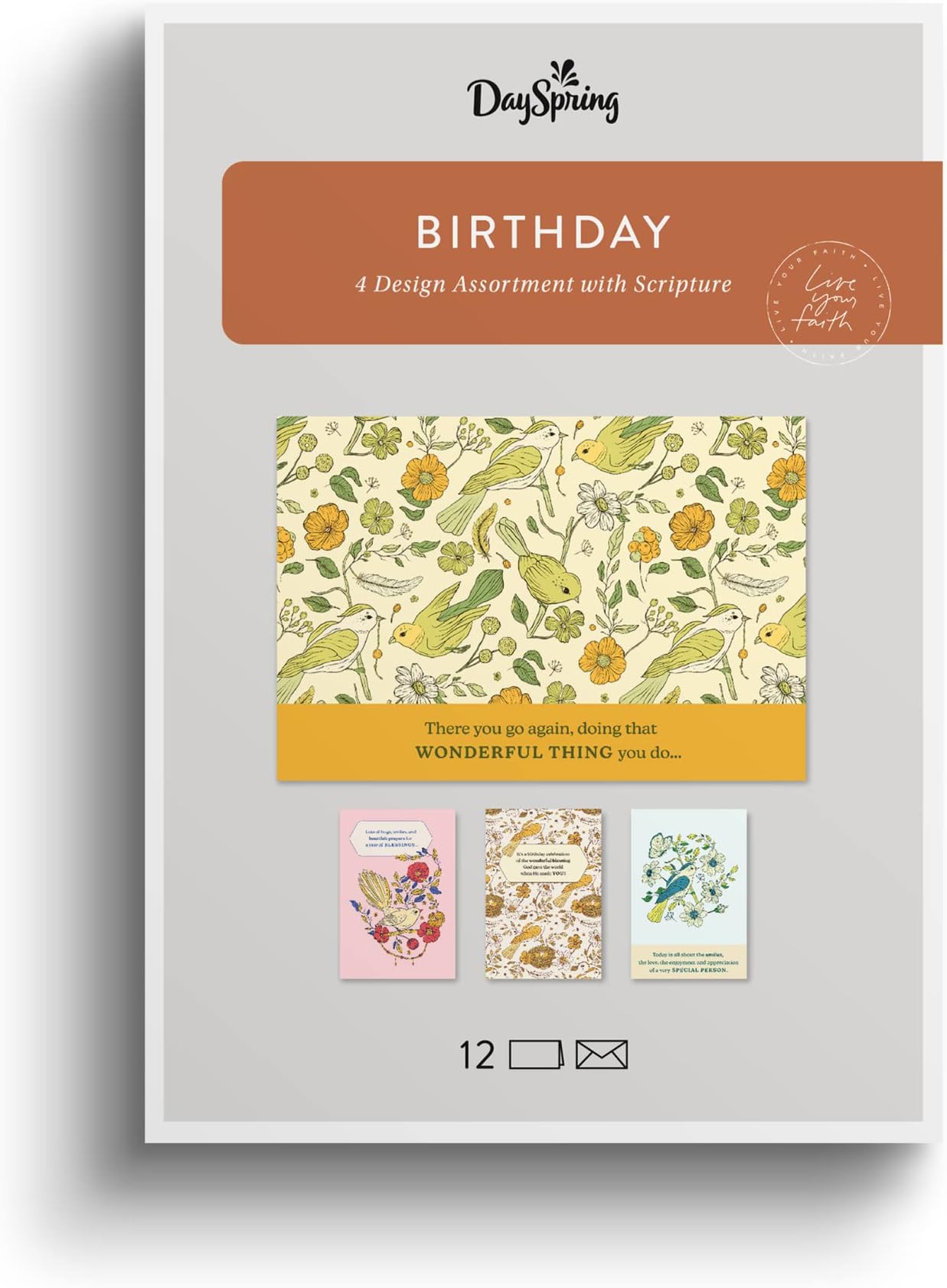 Amazon.com : DaySpring - Birthday Birds - 4 Botanical Bird Designs ...