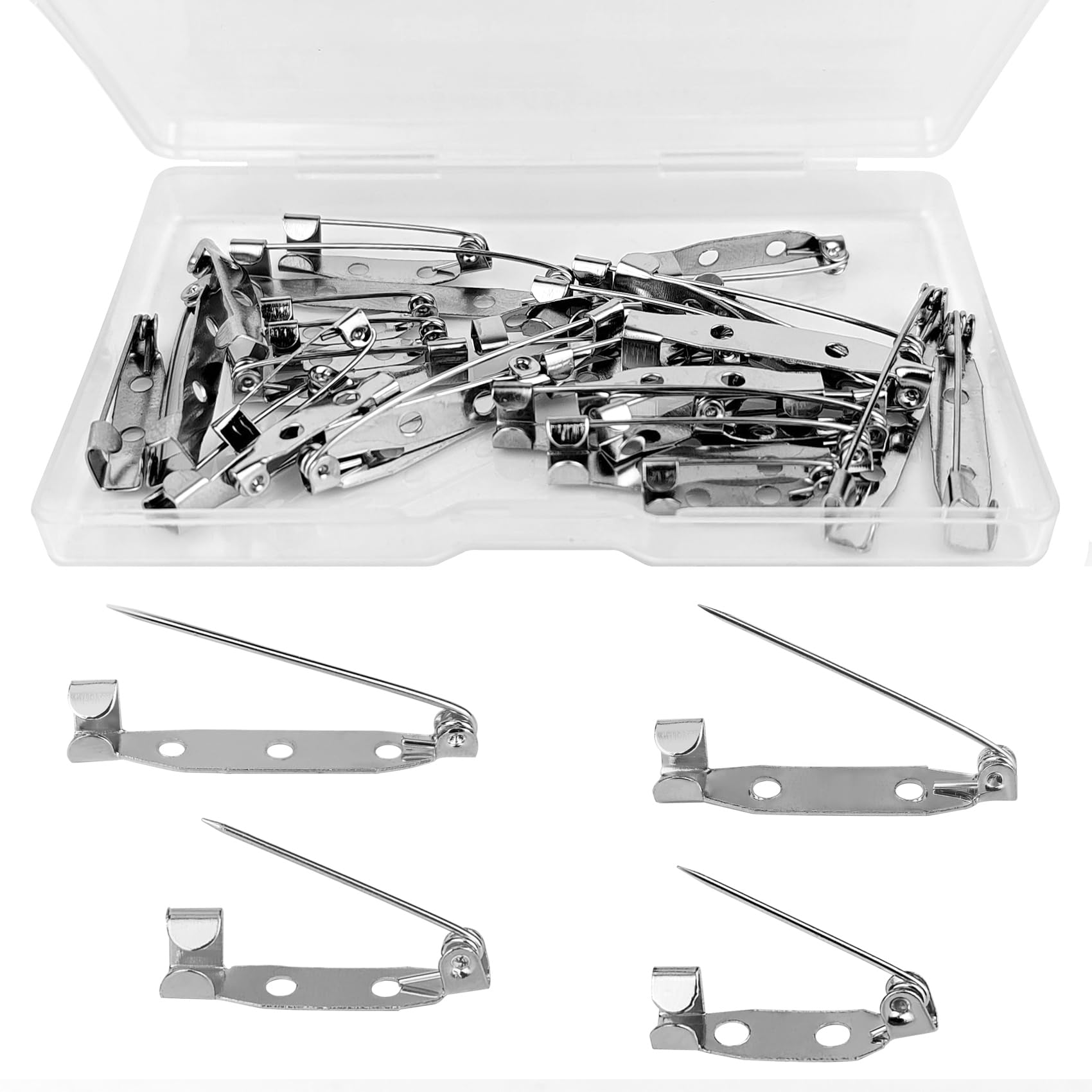 Amazon.com: 30 Pcs Safety Brooch Pins Set - 4 Sizes Pack, Brooch Pins ...