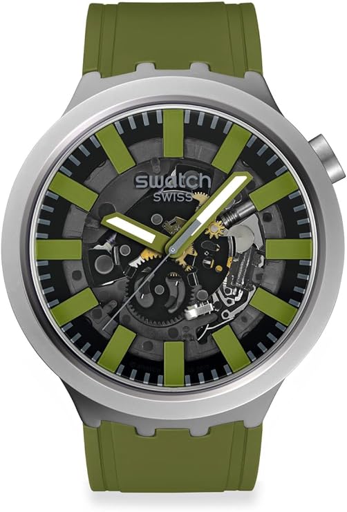 Amazon.com: Swatch Big Bold Irony Unisex Watch Casual Polymer Green ...