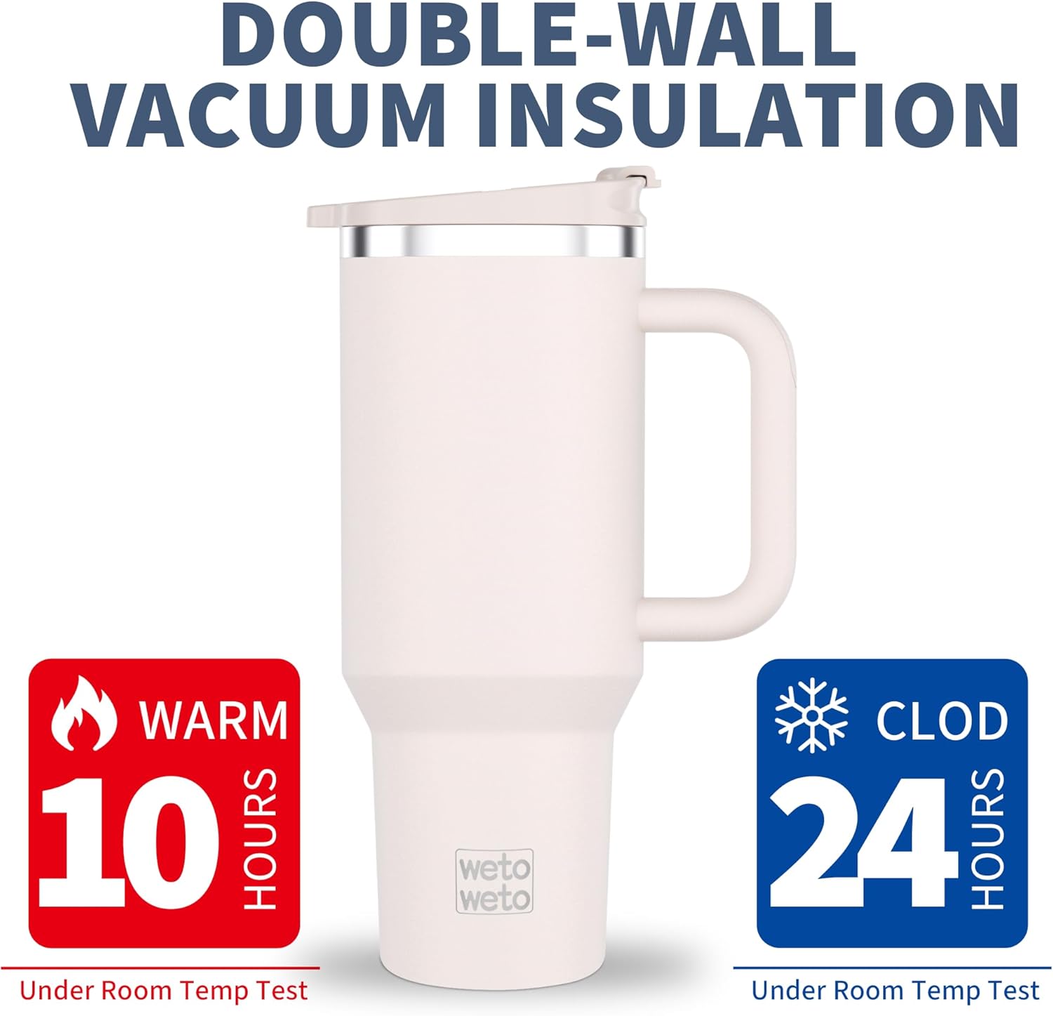 WETOWETO 40oz Tumbler with Handle and Lid | 100% Leakproof Insulated ...