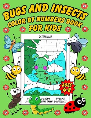 Bugs And Insects Color By Numbers Book for Kids: Awesome activity book ...