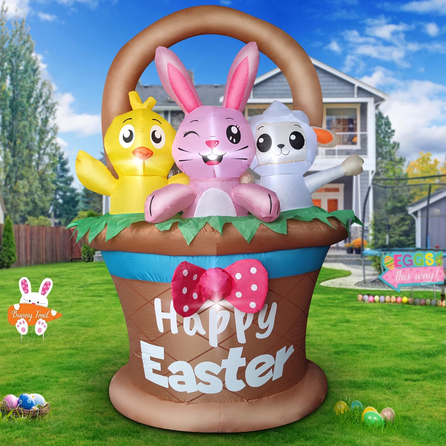 Amazon.com: Easter Inflatables Bunny Outdoor Decorations - 5 FootBlow ...