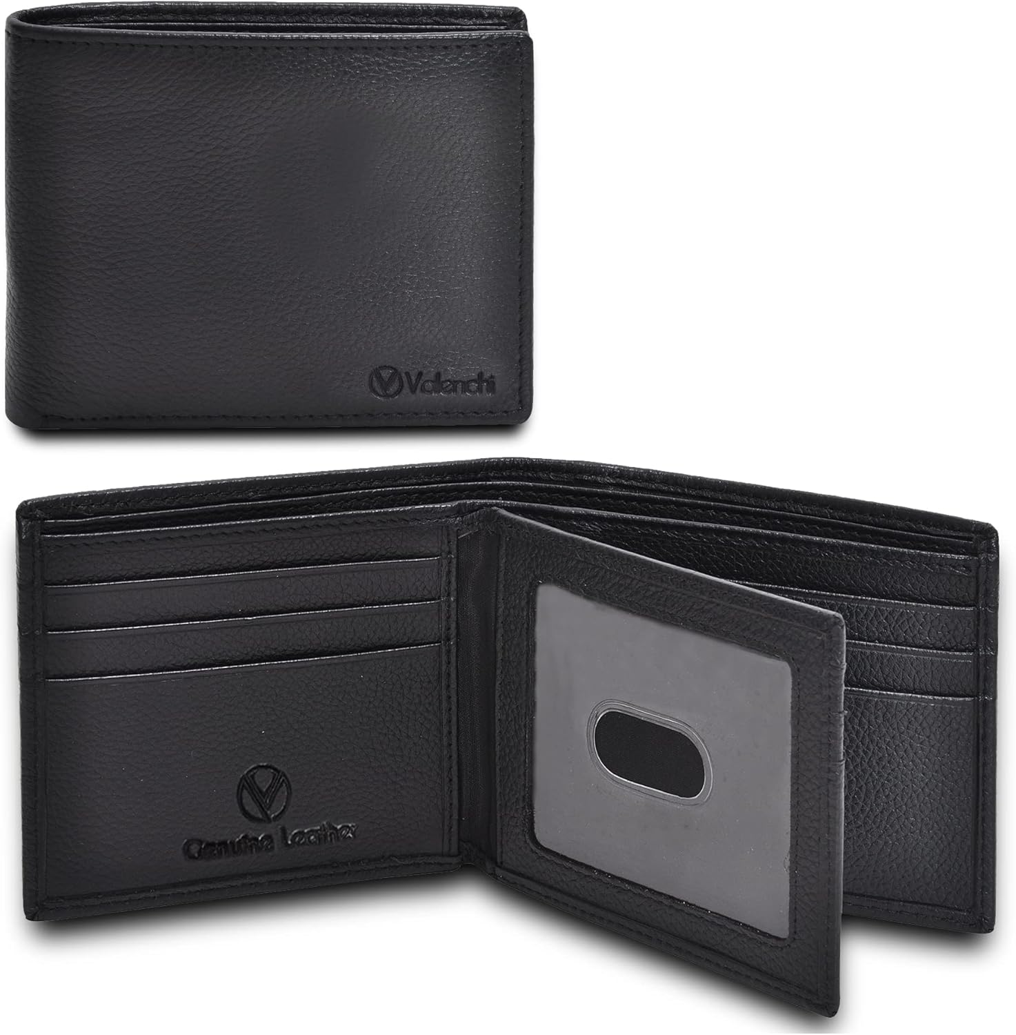 Amazon.com: VALENCHI Genuine/Real Leather Bifold Wallet For Men - RFID ...