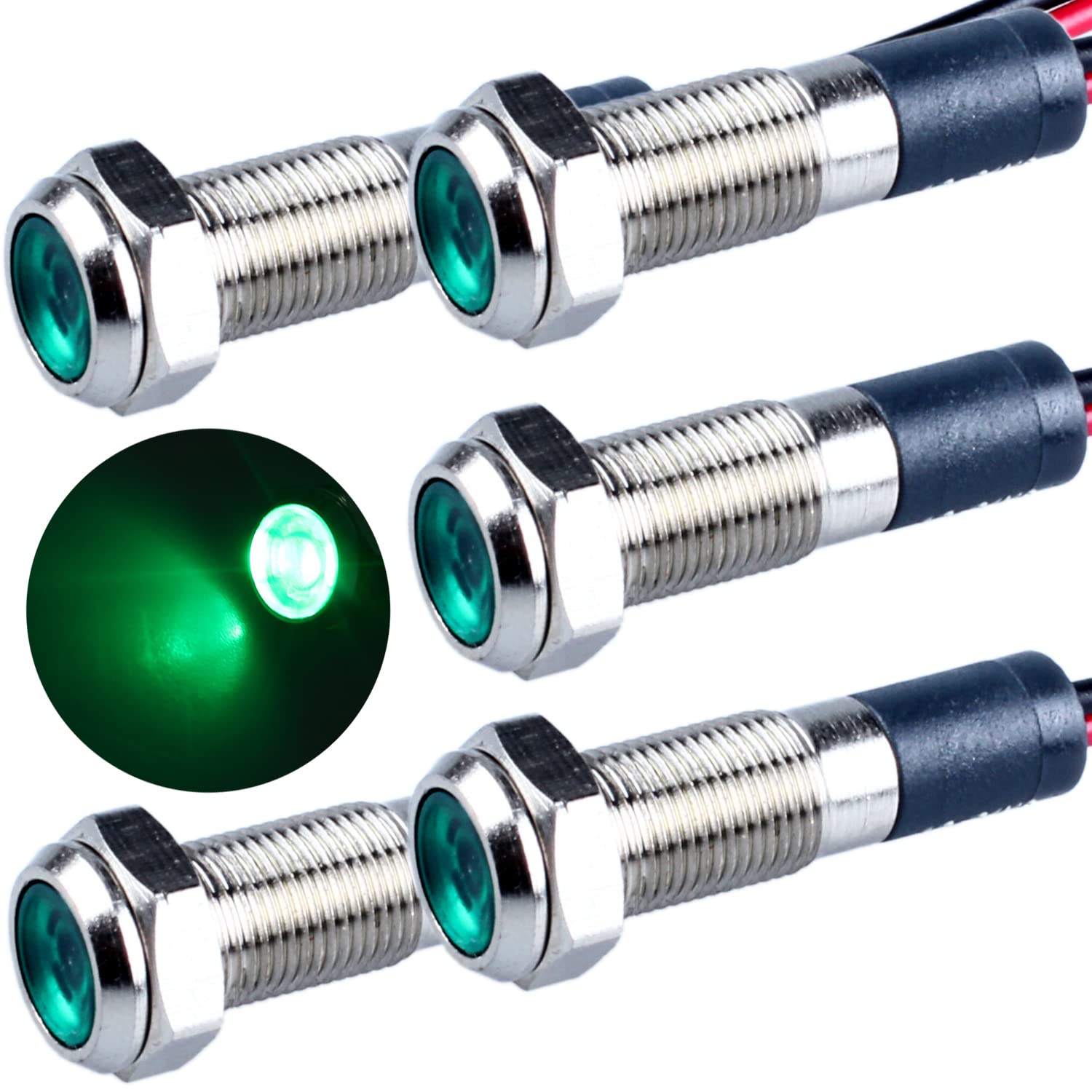 Amazon.com: DMWD 5 Pcs 6mm 110V-220VAC Metal LED Indicator Light ...