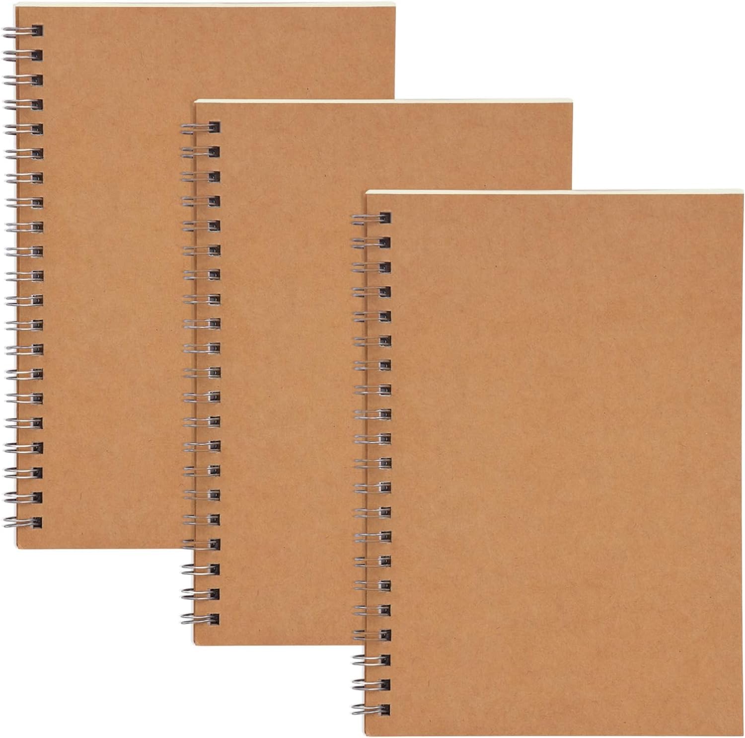 VERAT A5 Spiral Notebook with Natural White | 100 Plain Sheets | 100 ...