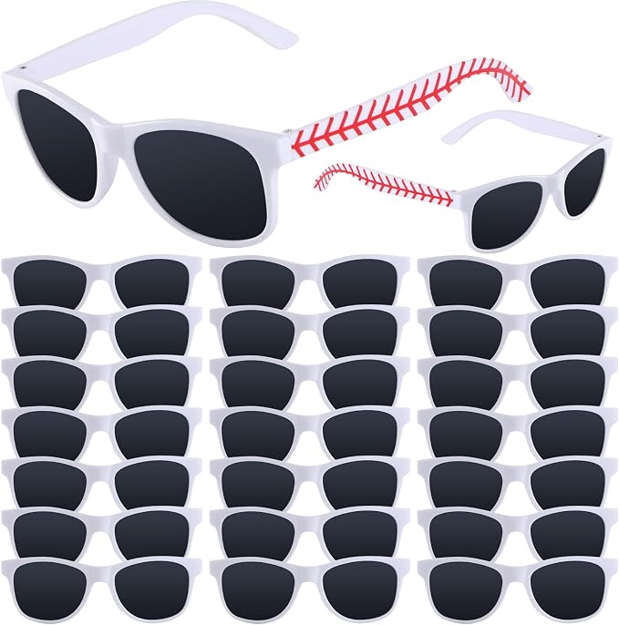 Amazon.com: CHUNNIN 16 Pack Baseball Sunglasses Red White Sunglasses ...