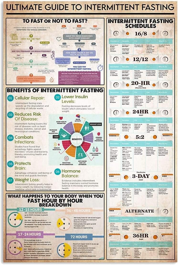 Amazon.com: Dieter's Guide Tin Plaques Intermittent Fasting Knowledge ...
