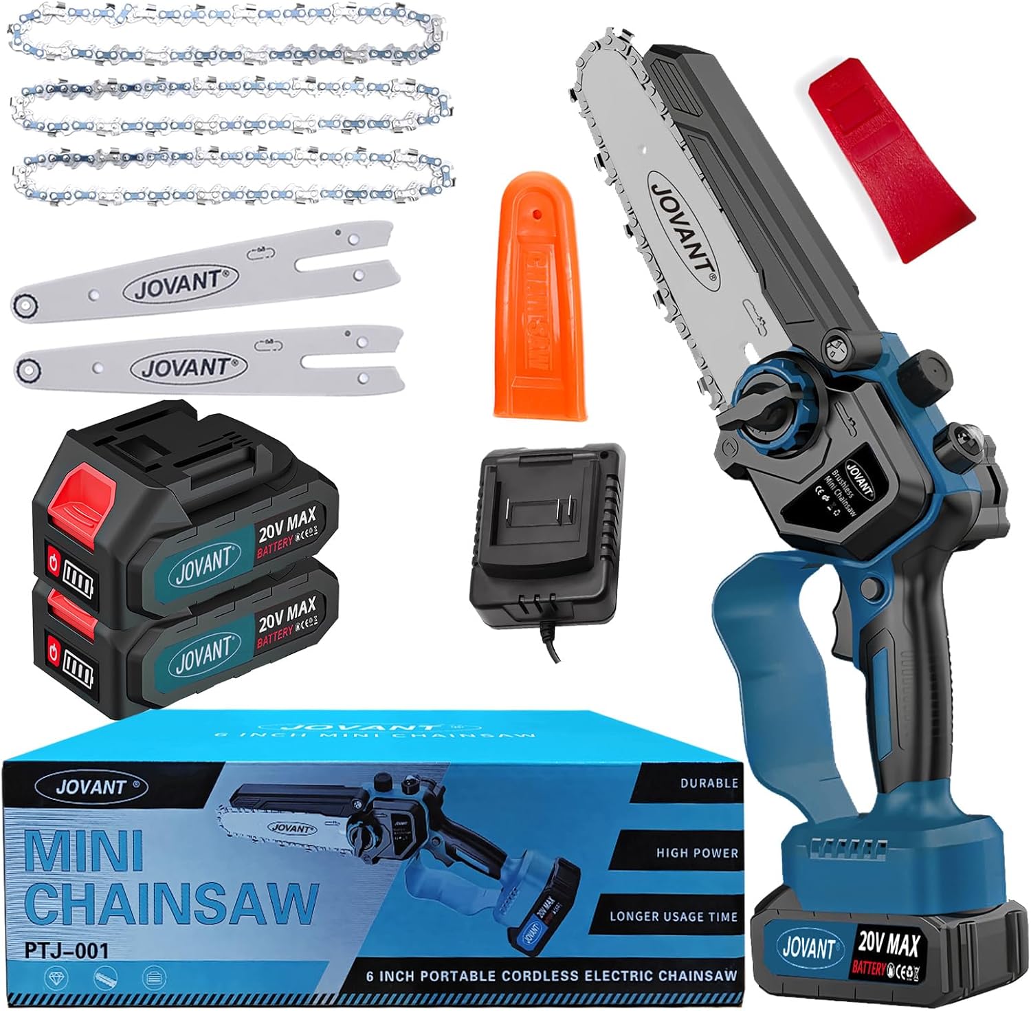 Amazon.com : Cordless Chainsaw, Electric Chain Saw with 2 Pack 4000mAh ...