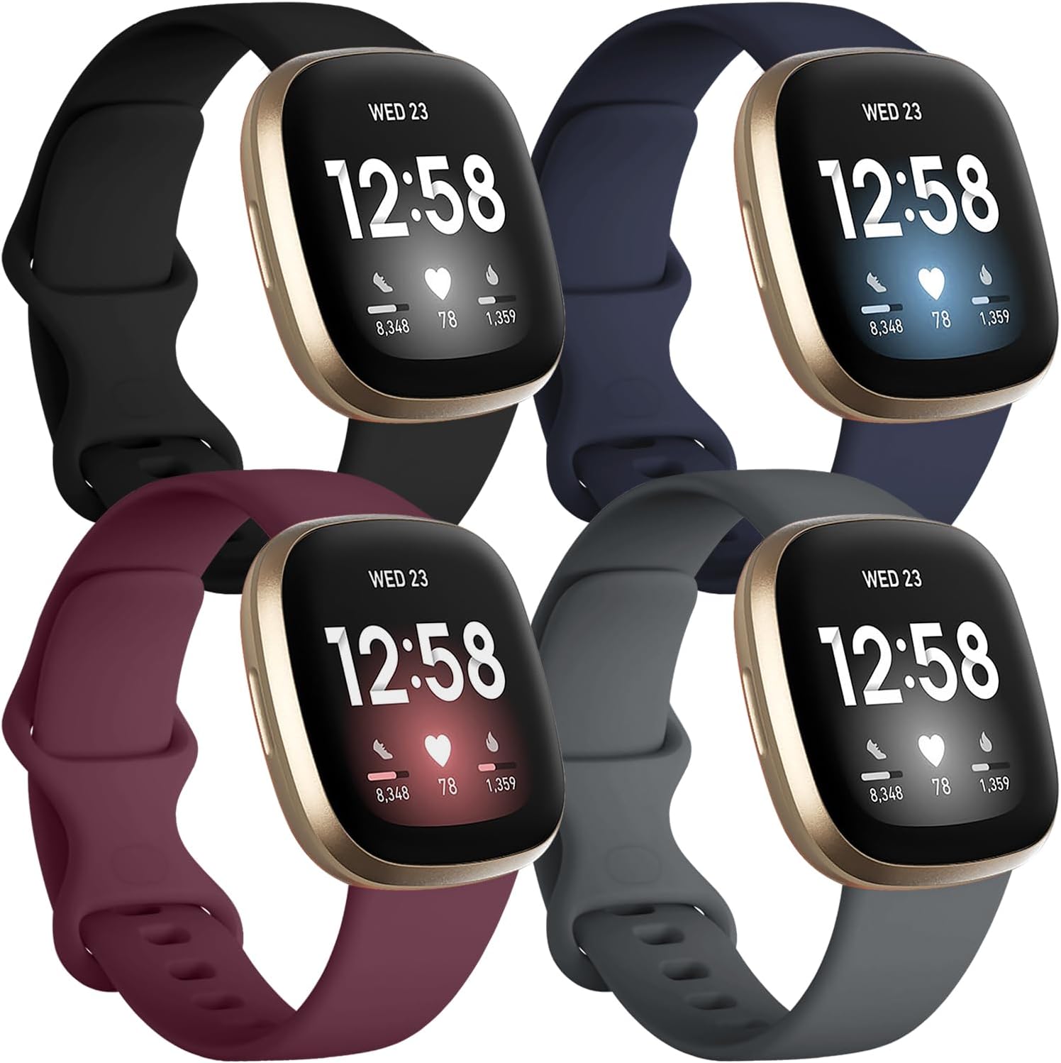 Amazon.com: Getino Compatible with Fitbit Sense 2/ Sense Bands/Versa 4 ...