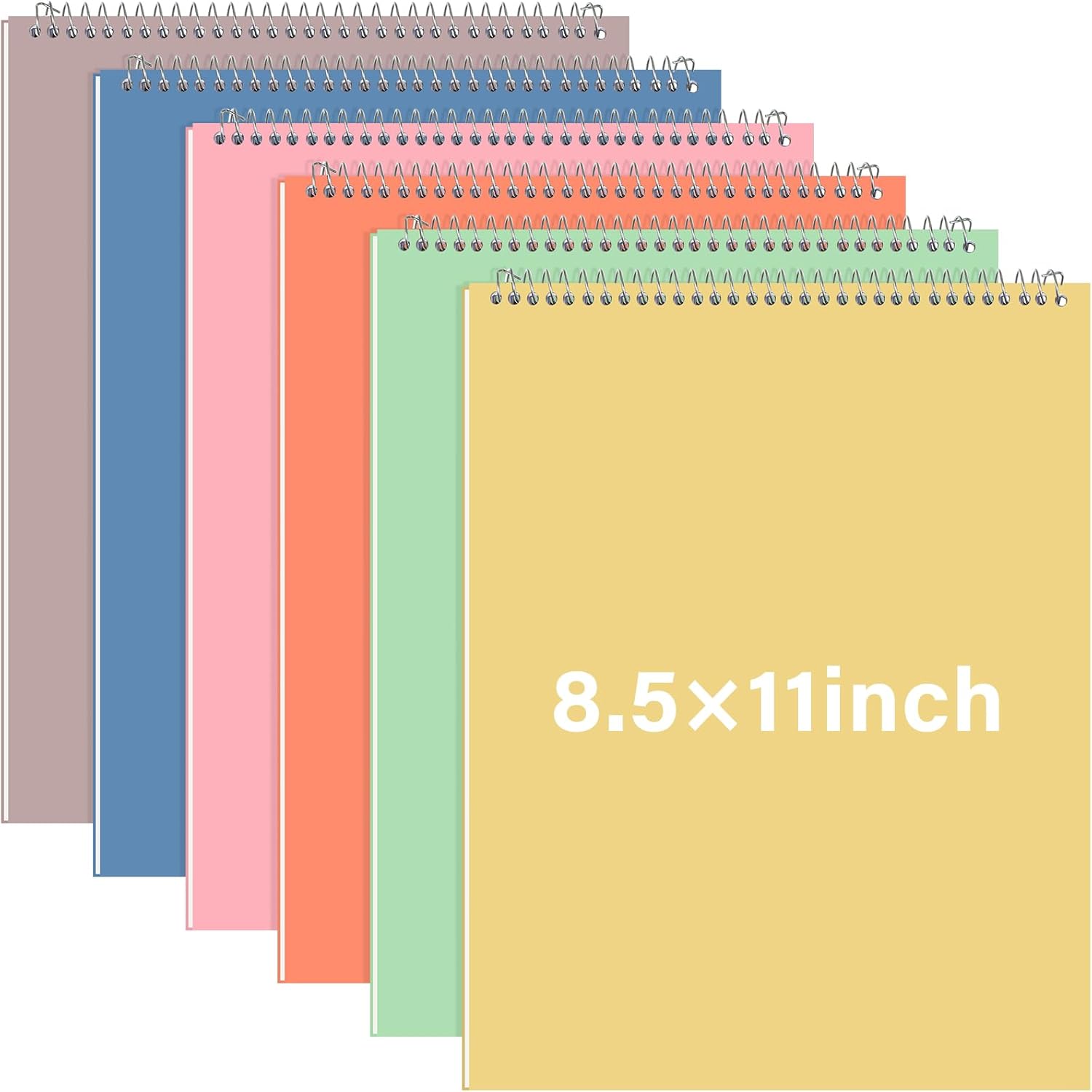 Amazon.com : Maitys 6 Pcs Steno Spiral Notebooks 8.5 x 11 Inches Top Bound Spiral Pads College ...