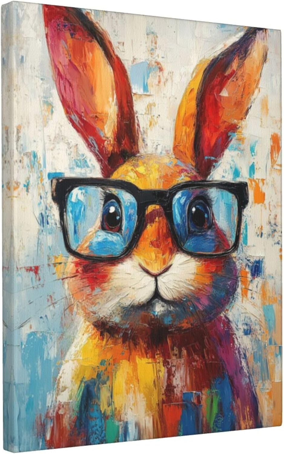 Amazon.com: Graffiti Rabbit Canvas Wall Art Colorful Banksy Bunny ...
