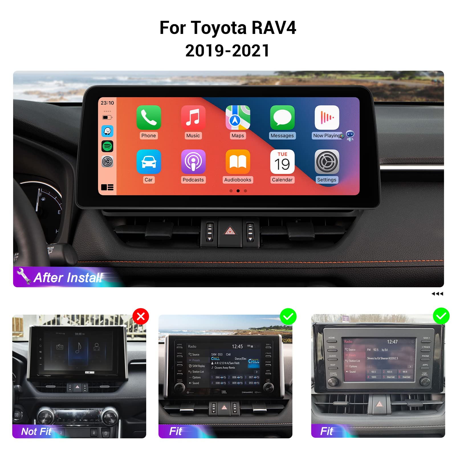 Snapklik.com : Roadanvi 12.3" 8GB+128GB Android Car Stereo For Toyota ...