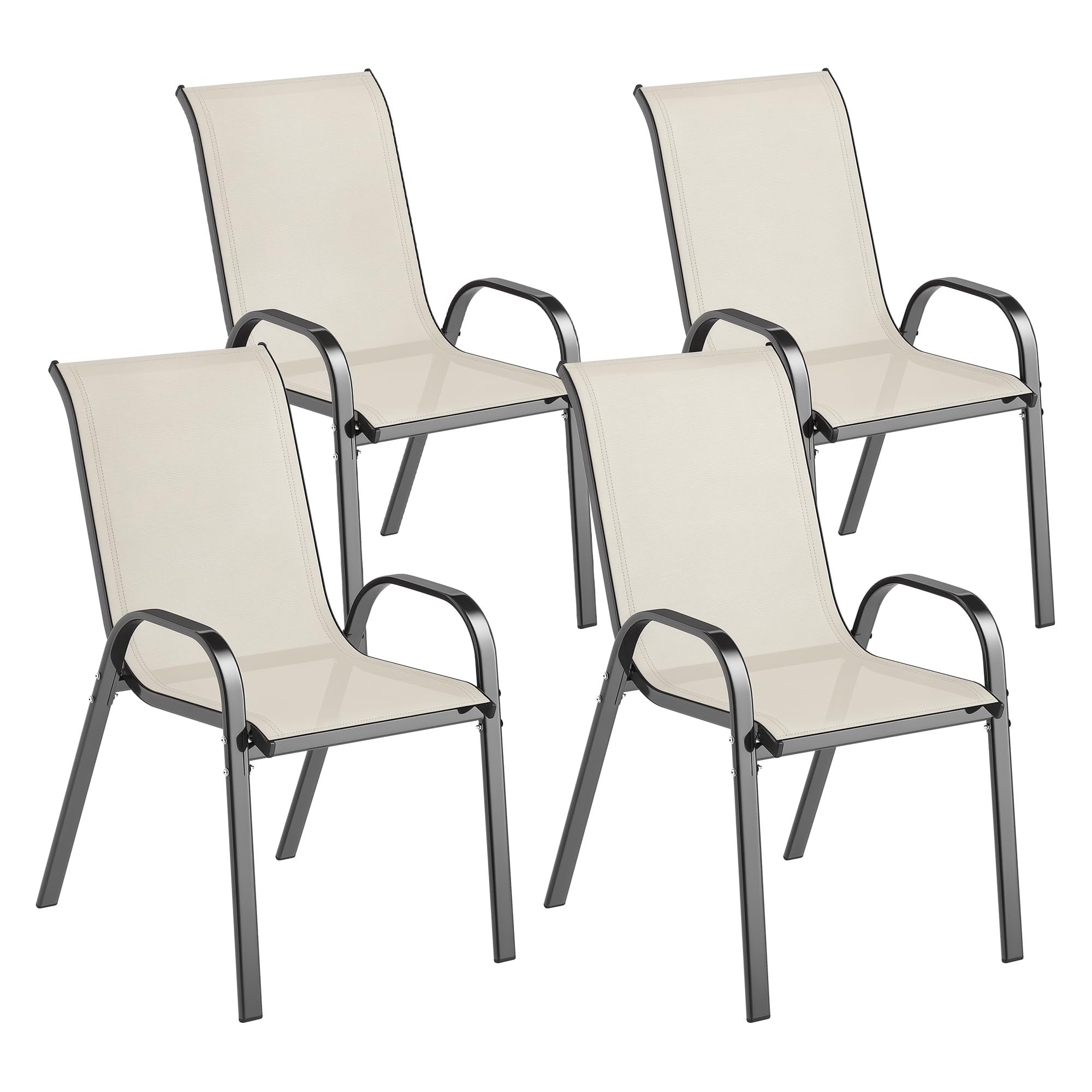 Snapklik.com : Outsunny Outdoor Dining Chairs Set Of 4, Stackable Patio ...