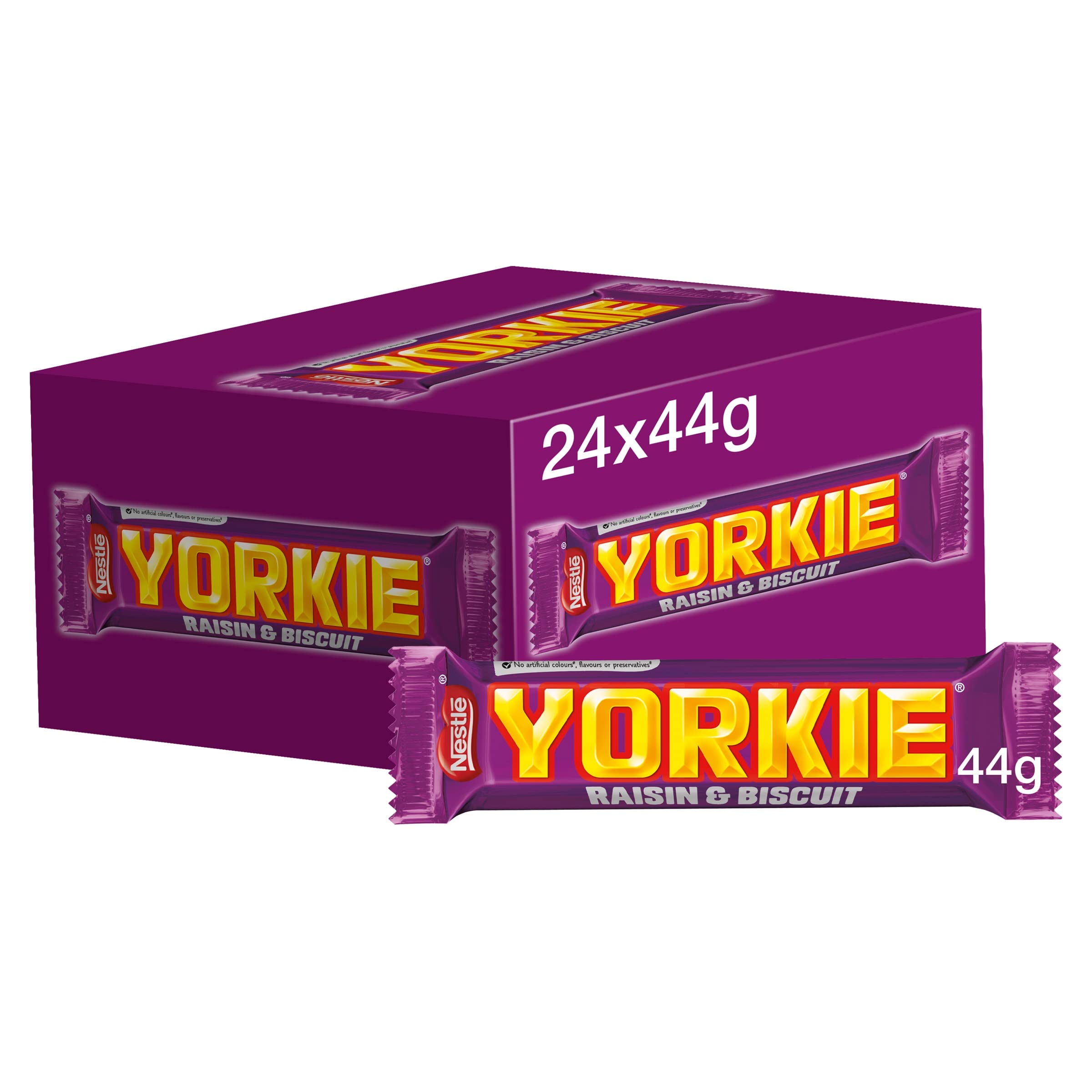 Yorkie Raisin & Biscuit Chocolate Bar 44g (Pack of 24) NESTLÉ Chocolate ...