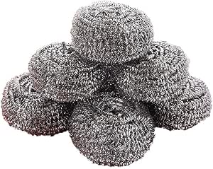 Amazon.com: 6 PCS Stainless Steel Sponges Scrubbers Cleaning Ball ...