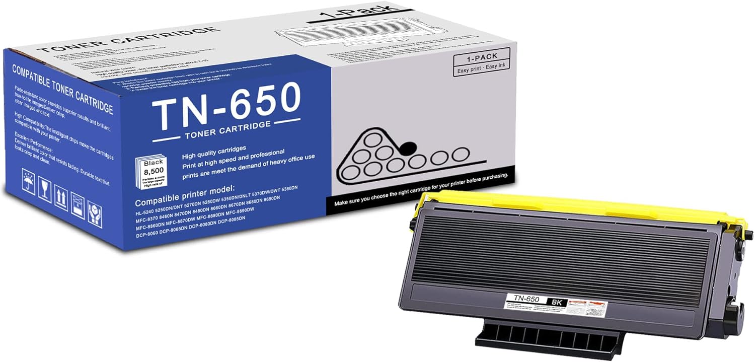 Amazon.com: 1 Pack TN650 TN-650 High Yield Black Toner Cartridge ...