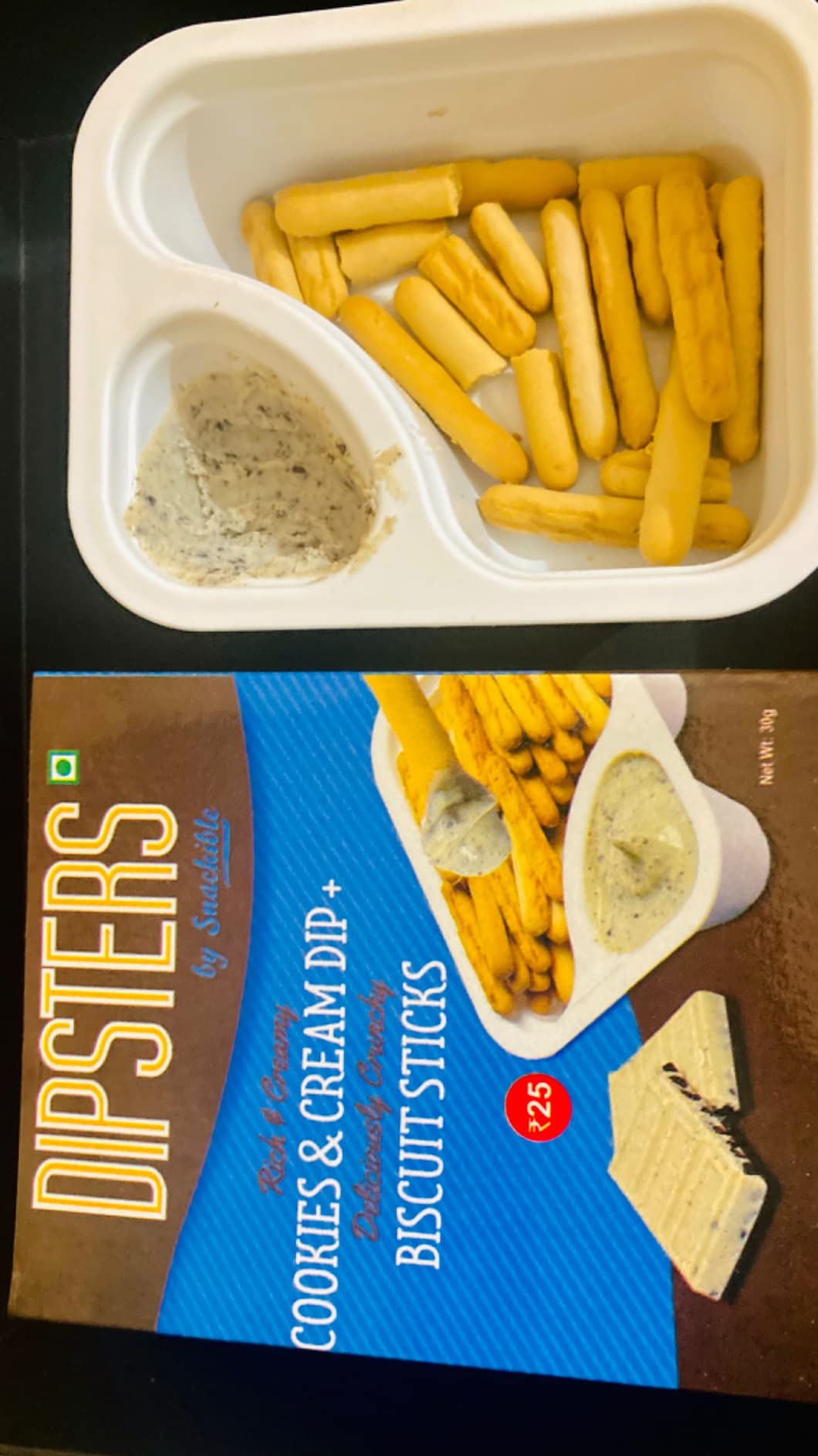 Snackible Dipsters Crispies and Cream Dip with Biscuit Sticks (Pack of ...