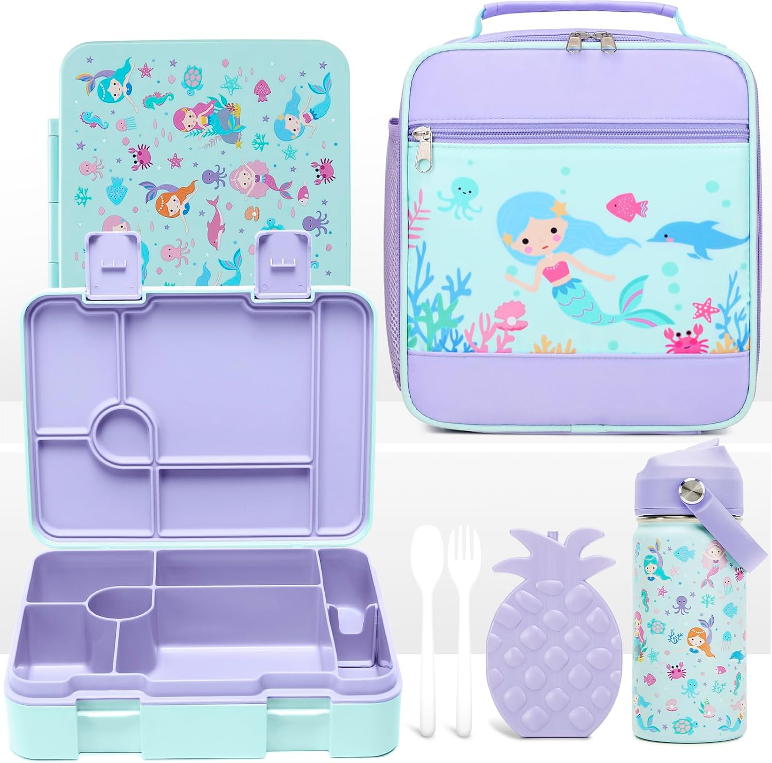 Amazon.com: DIGOBAY Bento Lunch Box for Kids with 14oz Insulated Water ...