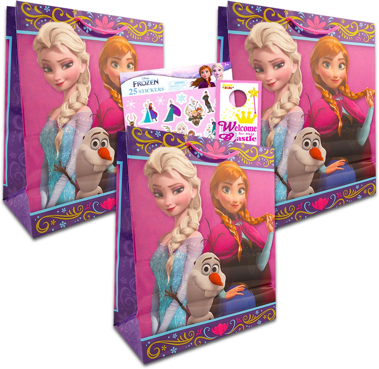 Amazon.com: Multicolor Disney Frozen 2 Hot-Stamped Paper Kraft Bags - 8 ...