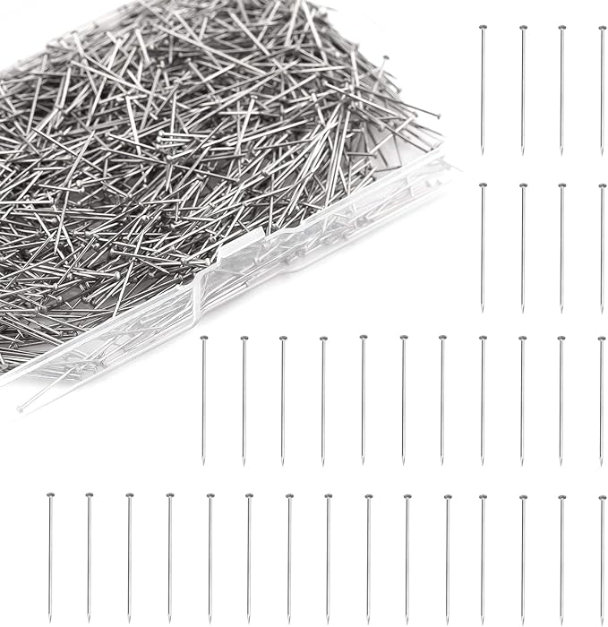 1000Pieces Head Pins Fine Satin Pin Dressmaker Pin,Stainless Steel ...