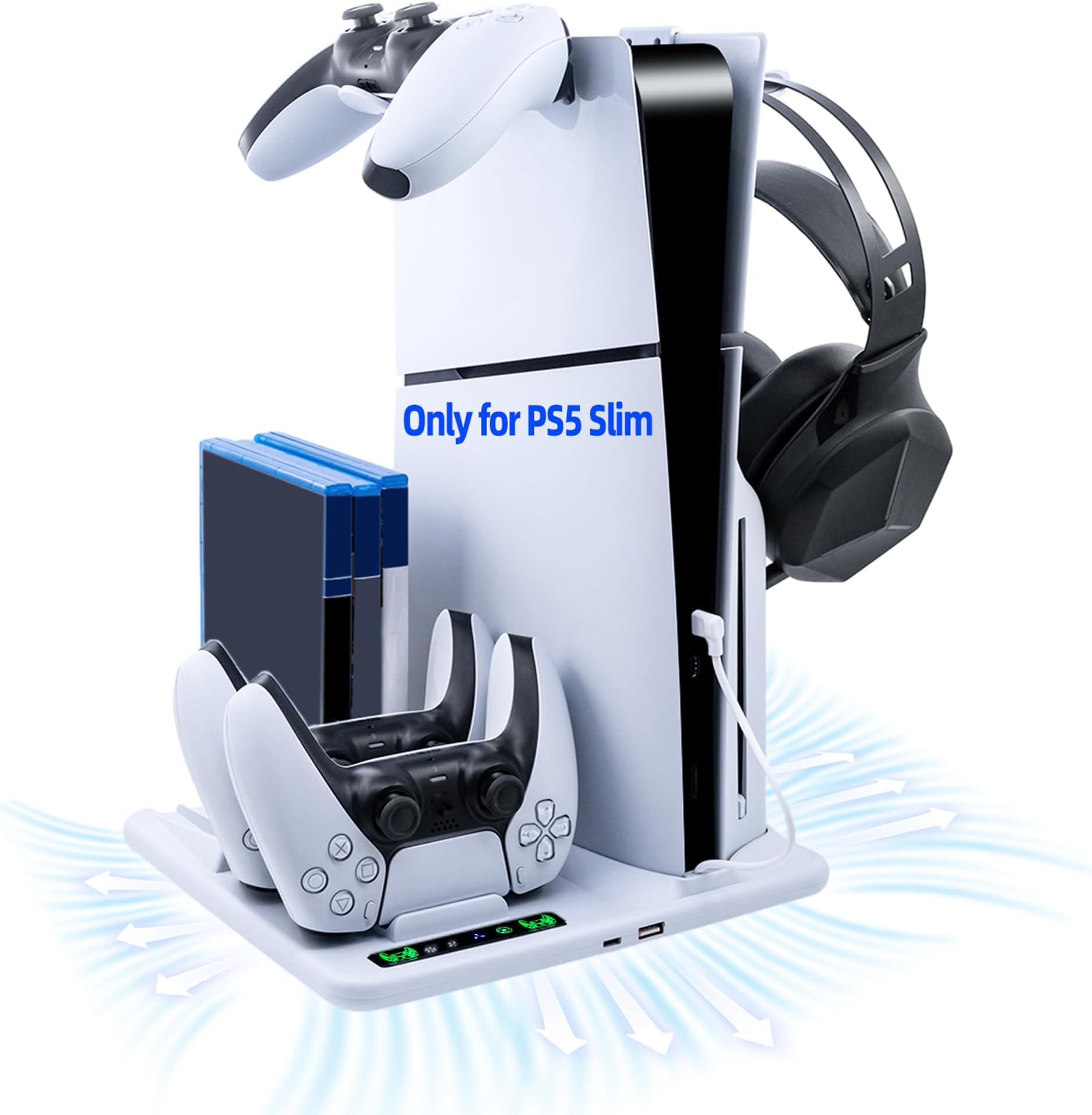 Tolesum Support PS5 Slim Disc/Digital avec Ventilateur de ...