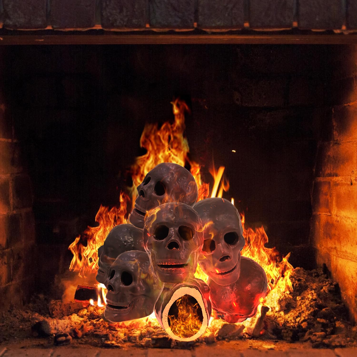 Amazon.com : Anlass 6 PCS Halloween Fire Pits Skulls, Reusable ...
