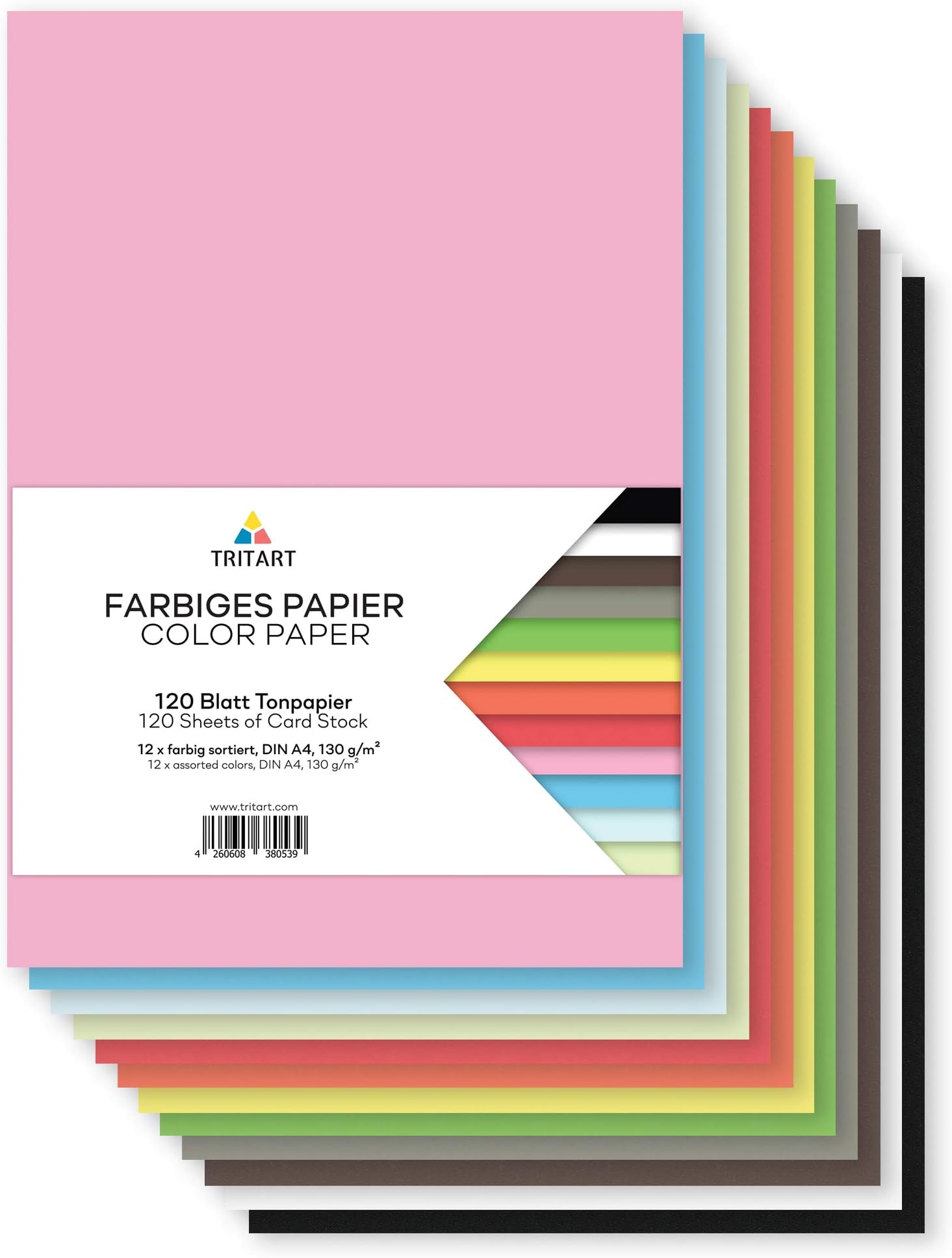 Cartoncino Kraft colorato, formato A2, 42 x 60 cm, 180 cm, colori ...