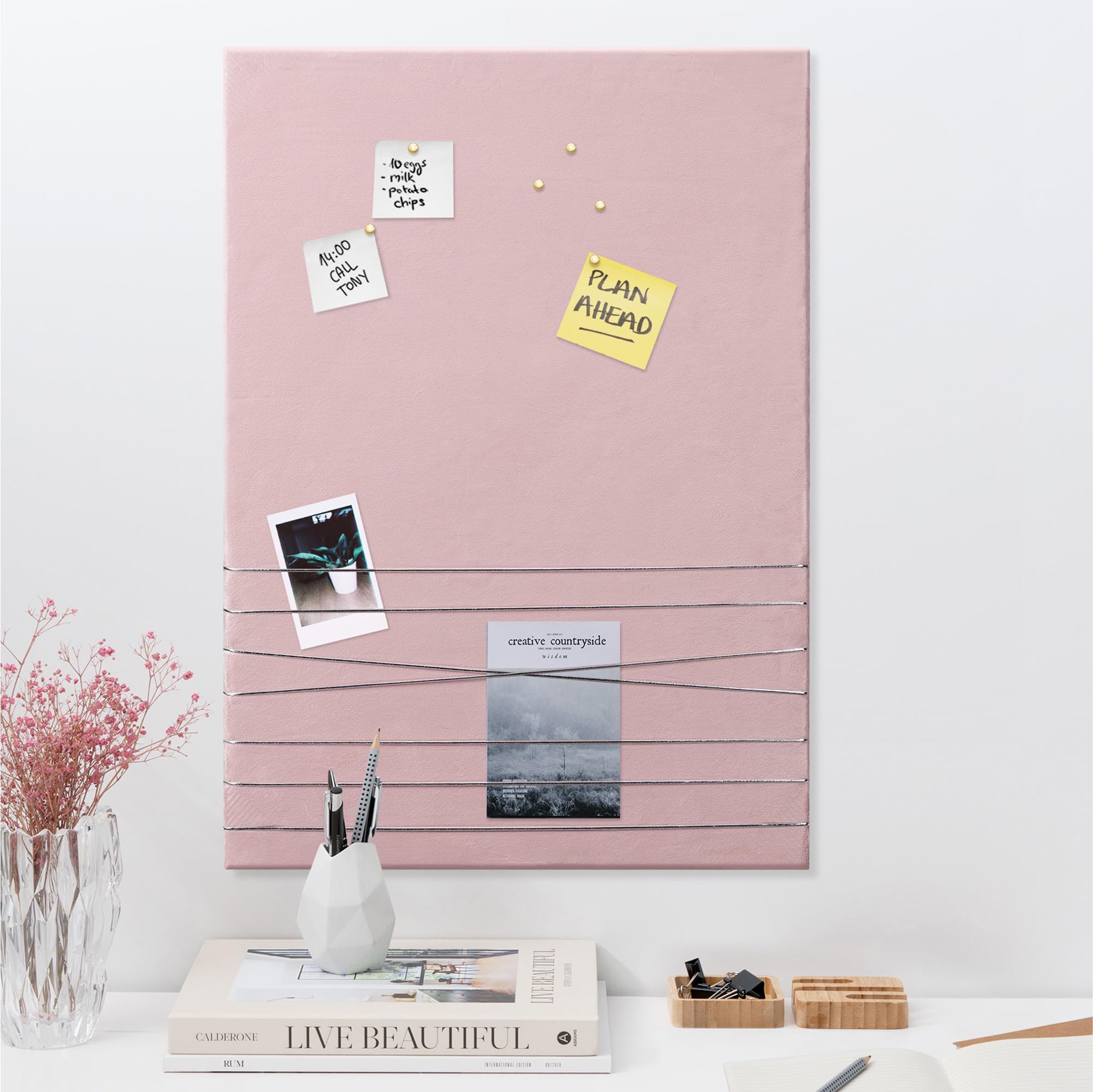 Navaris Photo Pin and Clip Board - Velvet Board for Hanging, Pinning ...