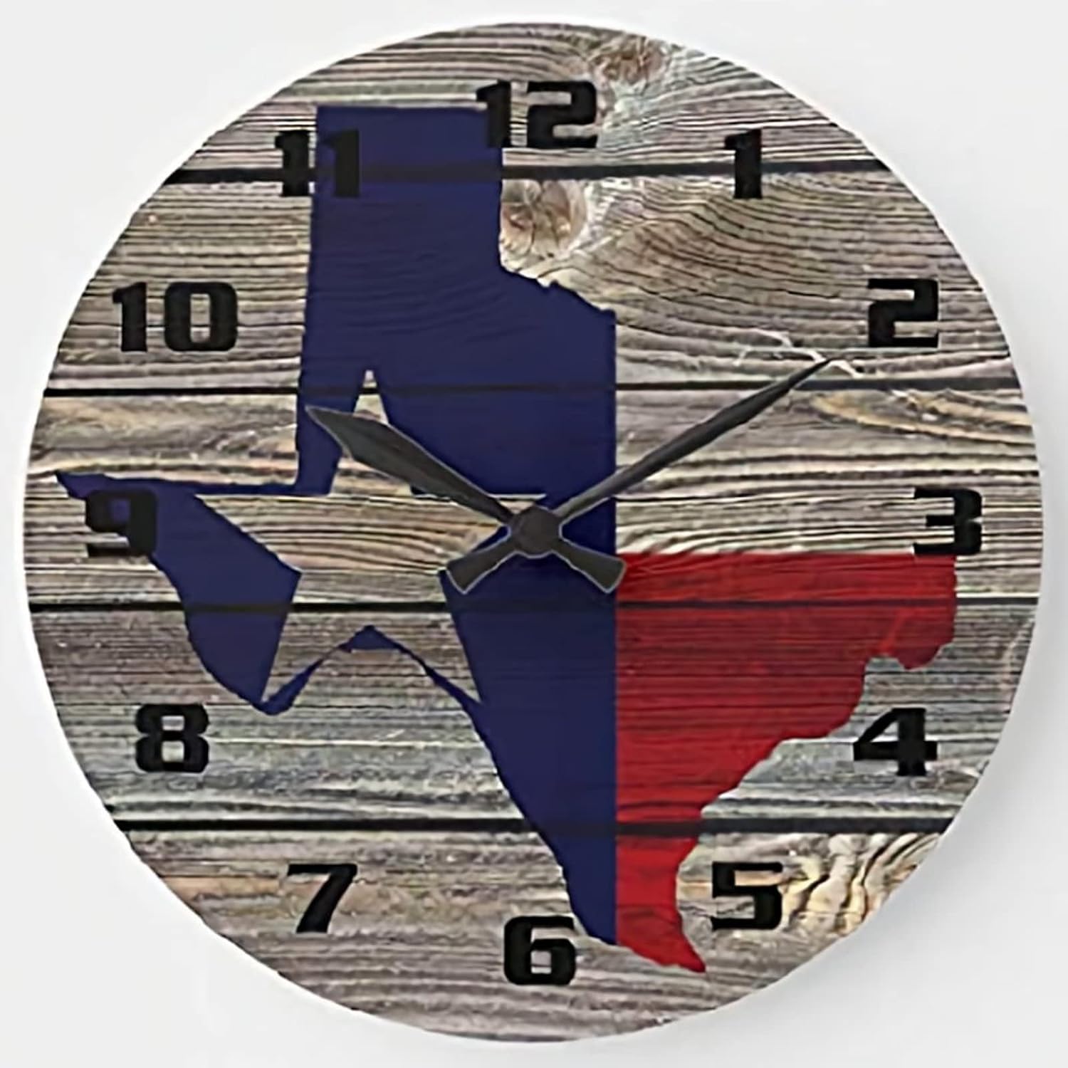 Amazon.com: ArogGeld Rustic Patriotic Texas Map Wall Clock State Flag ...