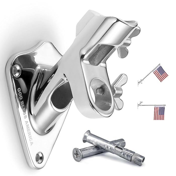 Buy FUNNANS Flag Pole Mount, 316 Stainless Steel Heavy Duty Flag Pole ...