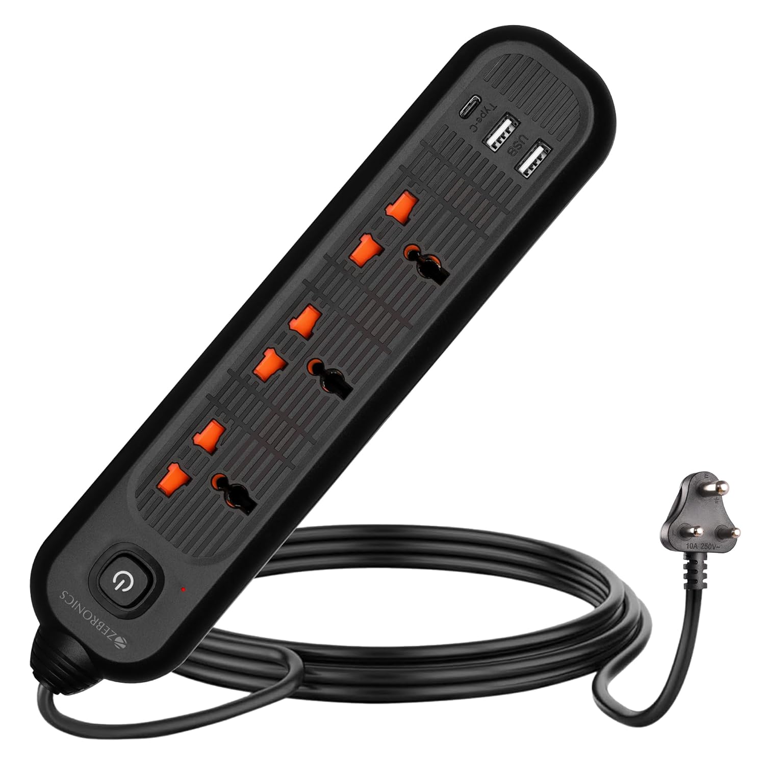 ZEBRONICS Power BAR 132, Extension Board/Strip, 2000 Watts, 10 Amps, 1x ...