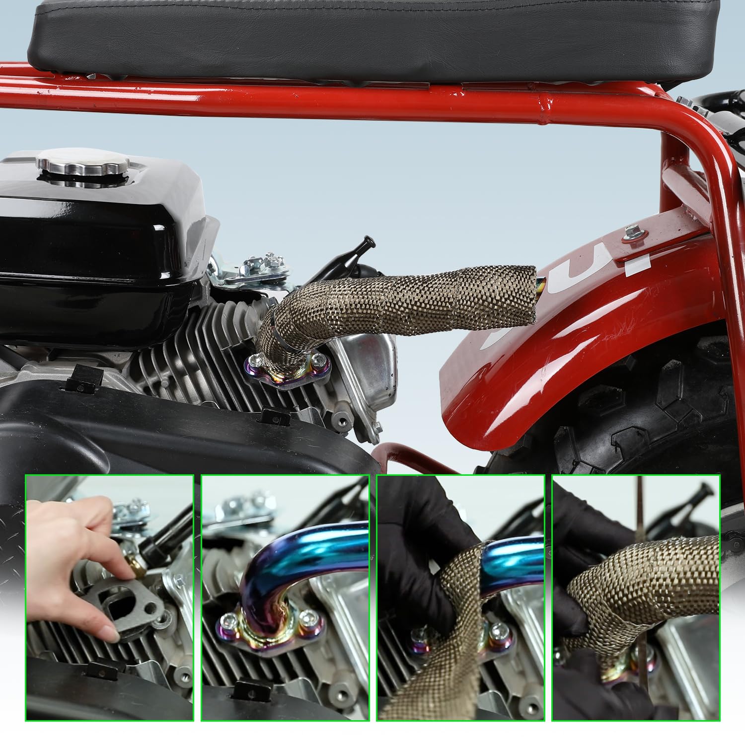 Snapklik.com : Mini Bike Exhaust Pipe Header Kit For Predator 212cc ...
