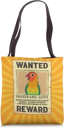 Amazon.com: Wanted Poster Parrot I Fischers Lovebird Tote Bag ...