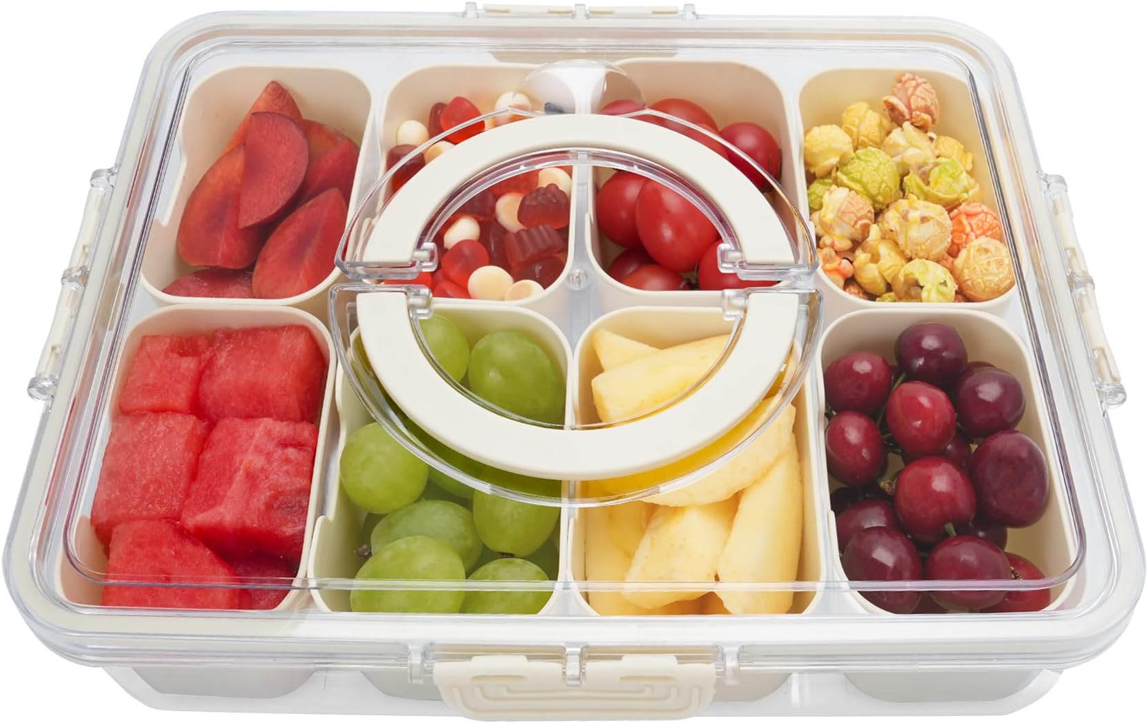 Amazon.com | Dingerjar Divided Serving Tray with Lid and Handle ...